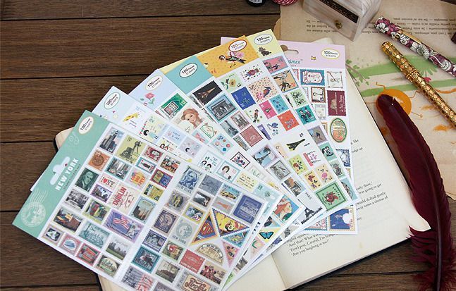 MochiThings: Classic Vintage Stamp Sticker Set