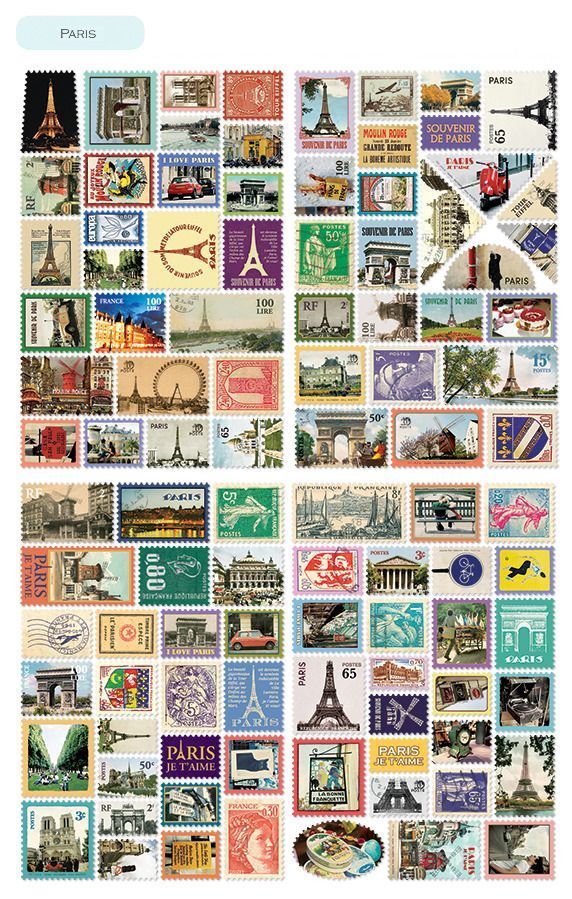 MochiThings: Classic Vintage Stamp Sticker Set