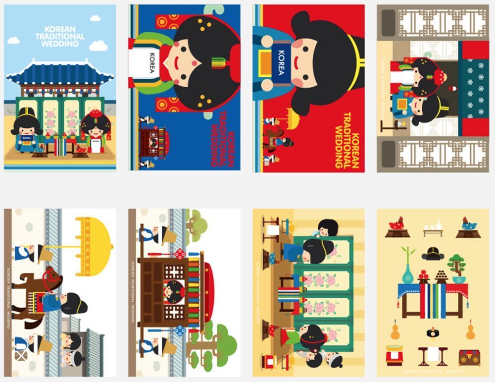 MochiThings: Korean Traditional Postcard Set