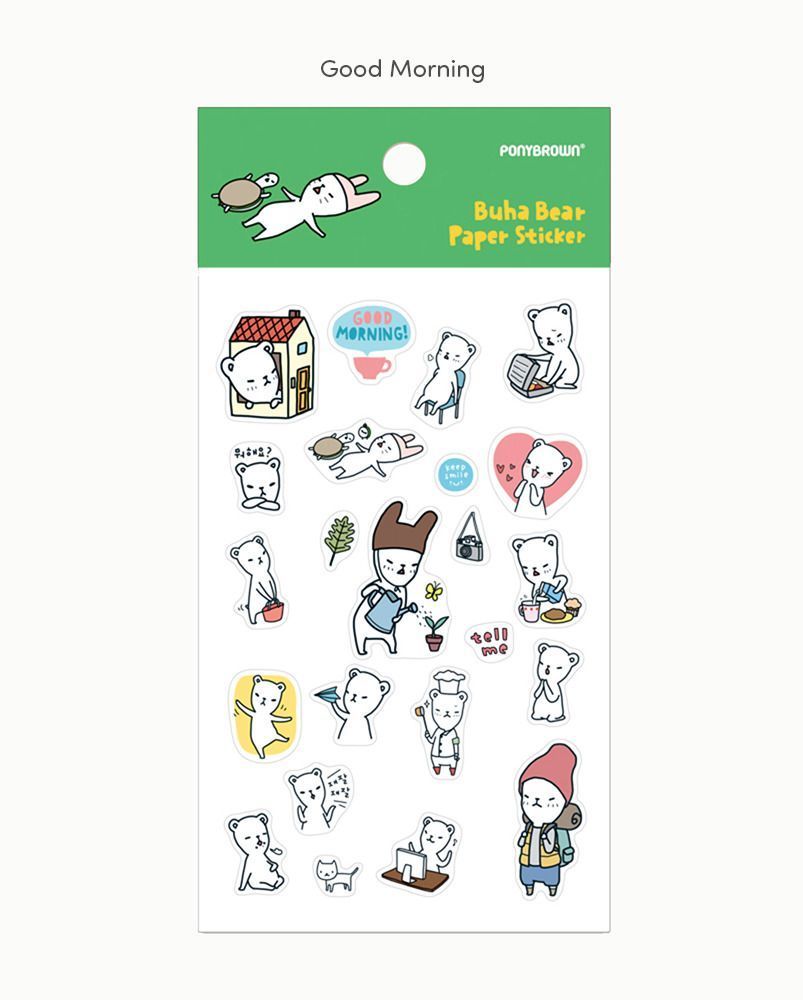 MochiThings: Buha Bear Paper Deco Sticker