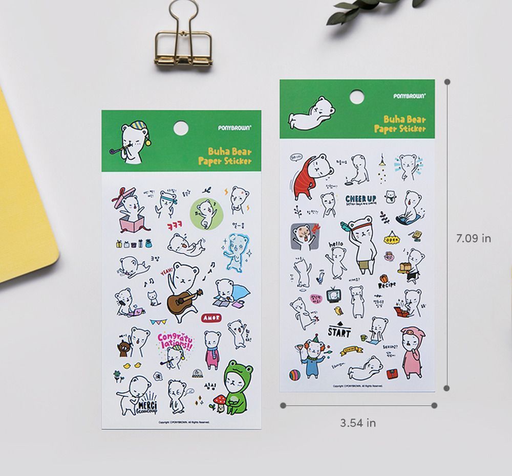 MochiThings: Buha Bear Paper Deco Sticker