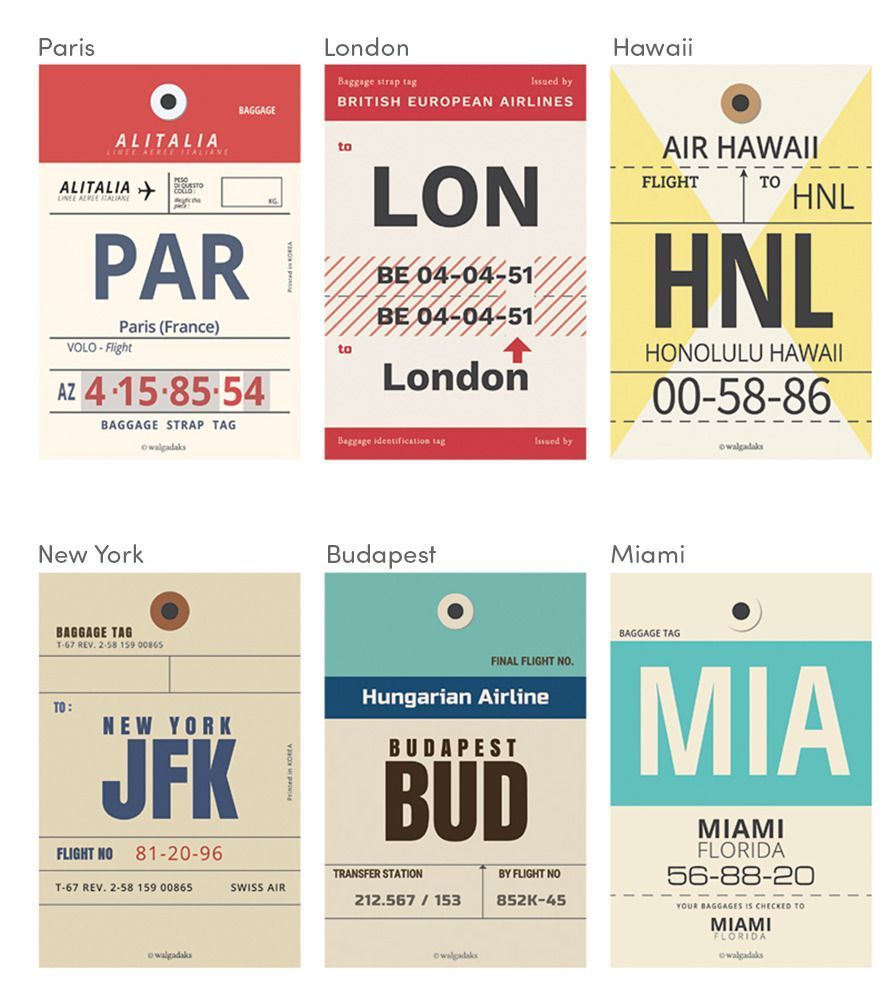 MochiThings: Airline Tag Postcard Set