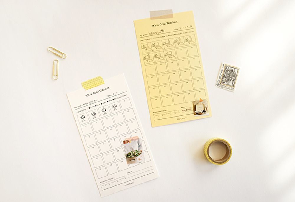 MochiThings: 30 Days Goal Tracking Sheets