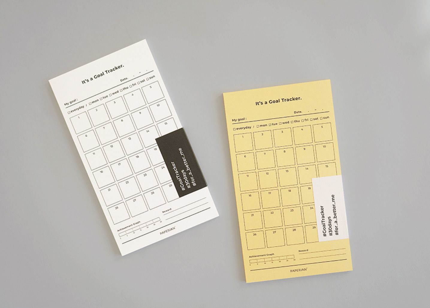 MochiThings: 30 Days Goal Tracking Sheets