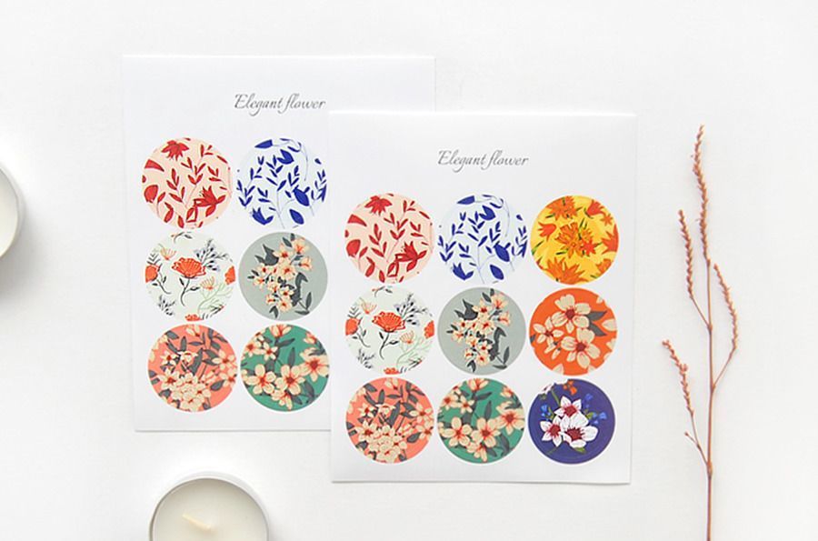 MochiThings: Elegant Round Sticker Set