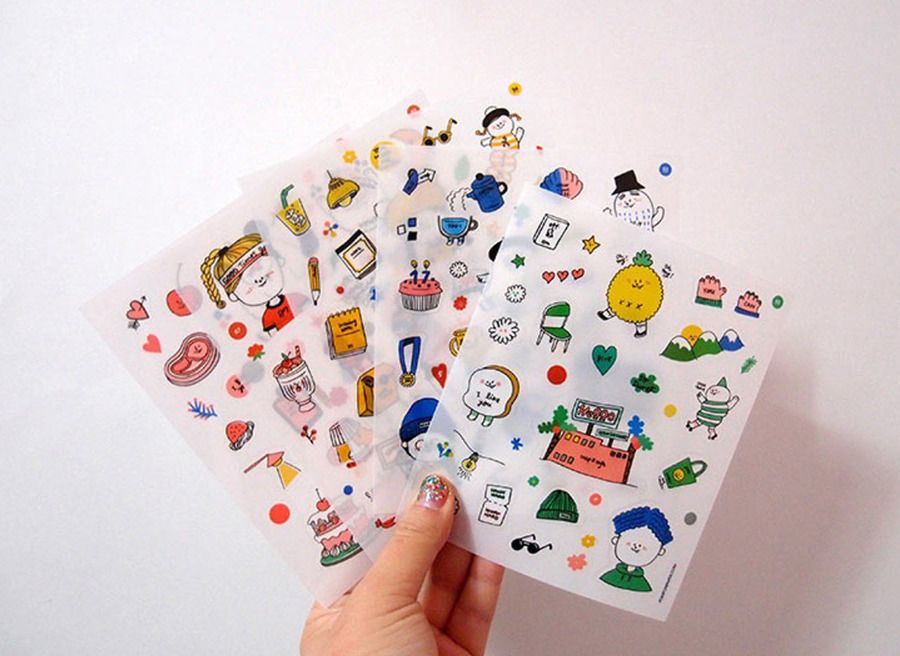 MochiThings: Pompon Drawing Sticker Set