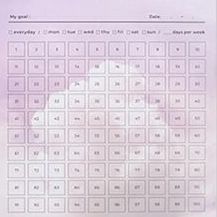 MochiThings: Large 100 Days Goal Tracking Sheets