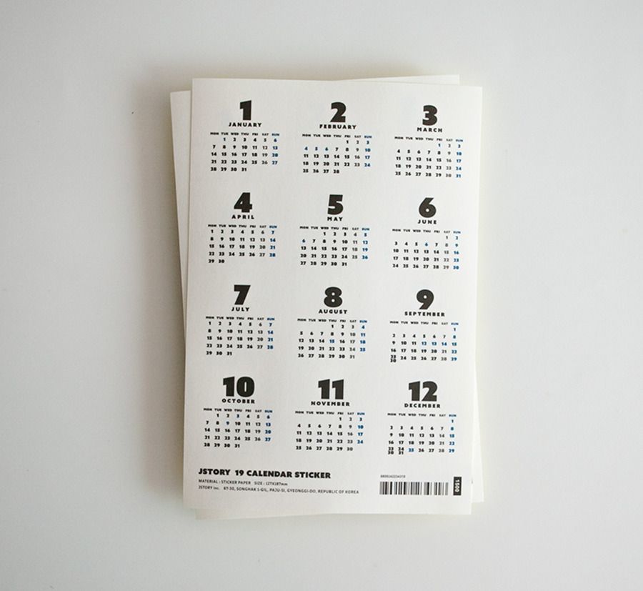 MochiThings: 2019 Calendar Sticker