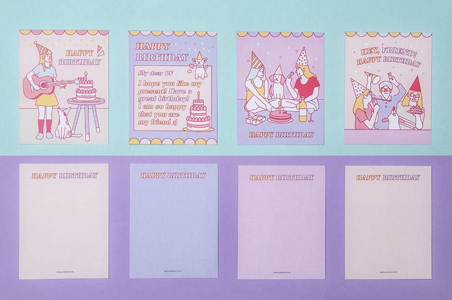 MochiThings: Retro Birthday Card & Envelope Set