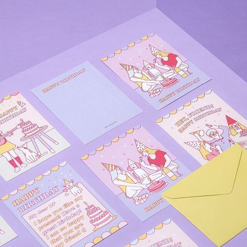 MochiThings: Retro Birthday Card & Envelope Set