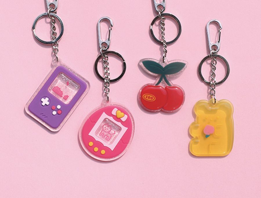 MochiThings: Retro Glitter Epoxy Key Ring