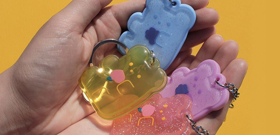 MochiThings: Retro Glitter Epoxy Key Ring