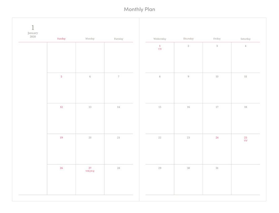 MochiThings: 2020 Object Daily Planner