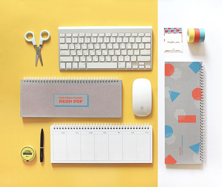 MochiThings: Neon Pop Desk Weekly Planner