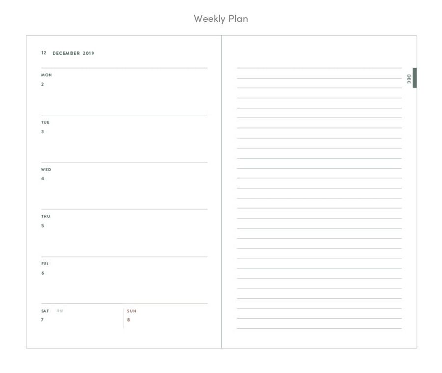 MochiThings: 2020 Small Handmade Weekly Planner