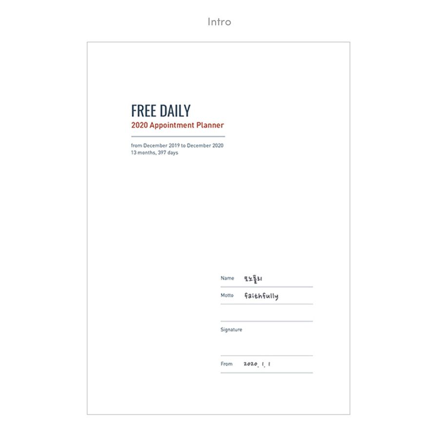 MochiThings: 2020 Daily Appointment Planner