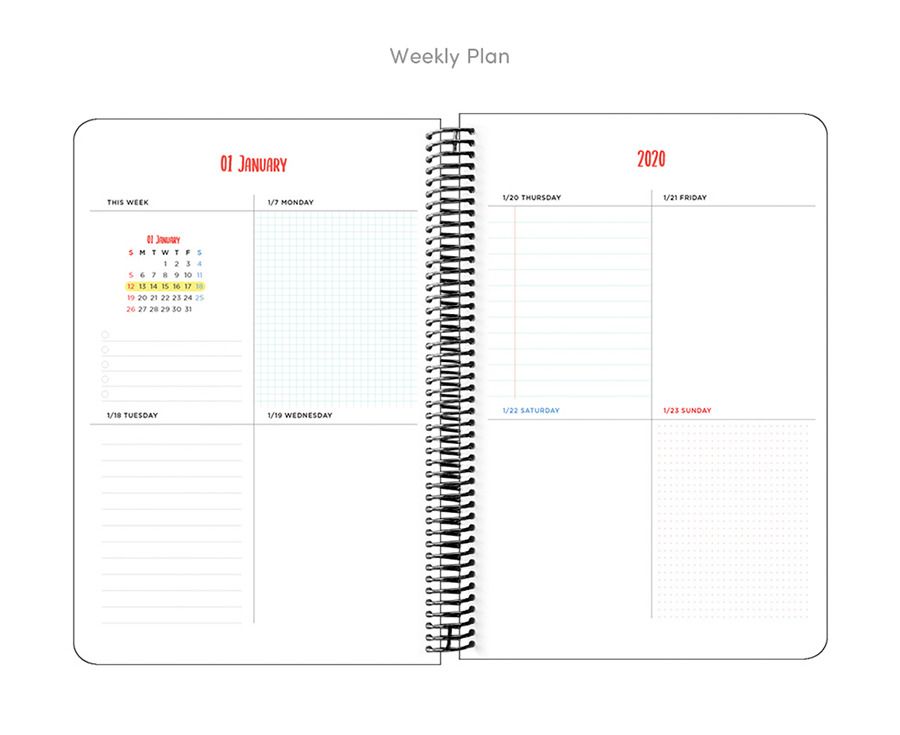 MochiThings: 2020 MYO Spiral Weekly Planner (w/ Cover)