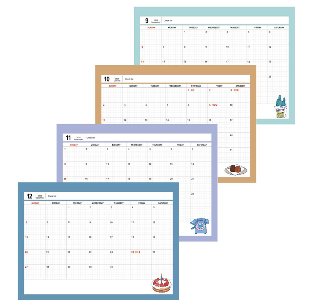 MochiThings: 2020 Retro Mood Monthly Standing Planner