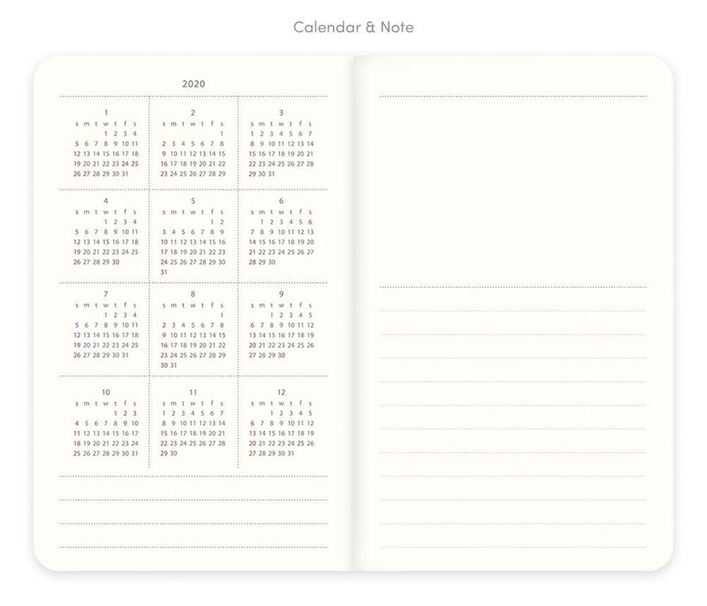 MochiThings: 2020 Simple Weekly Planner