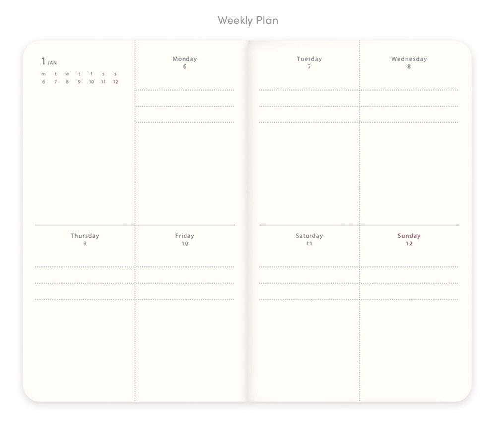MochiThings: 2020 Simple Weekly Planner