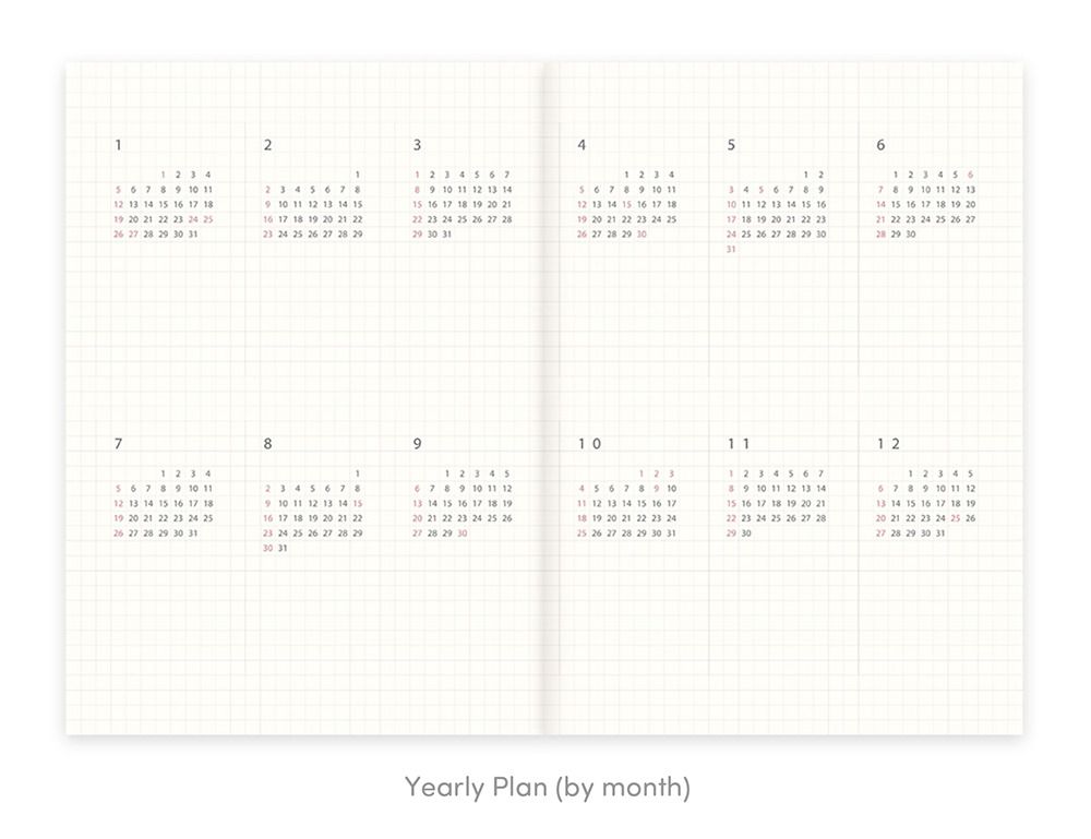 MochiThings: 2020 Grid Monthly Planner