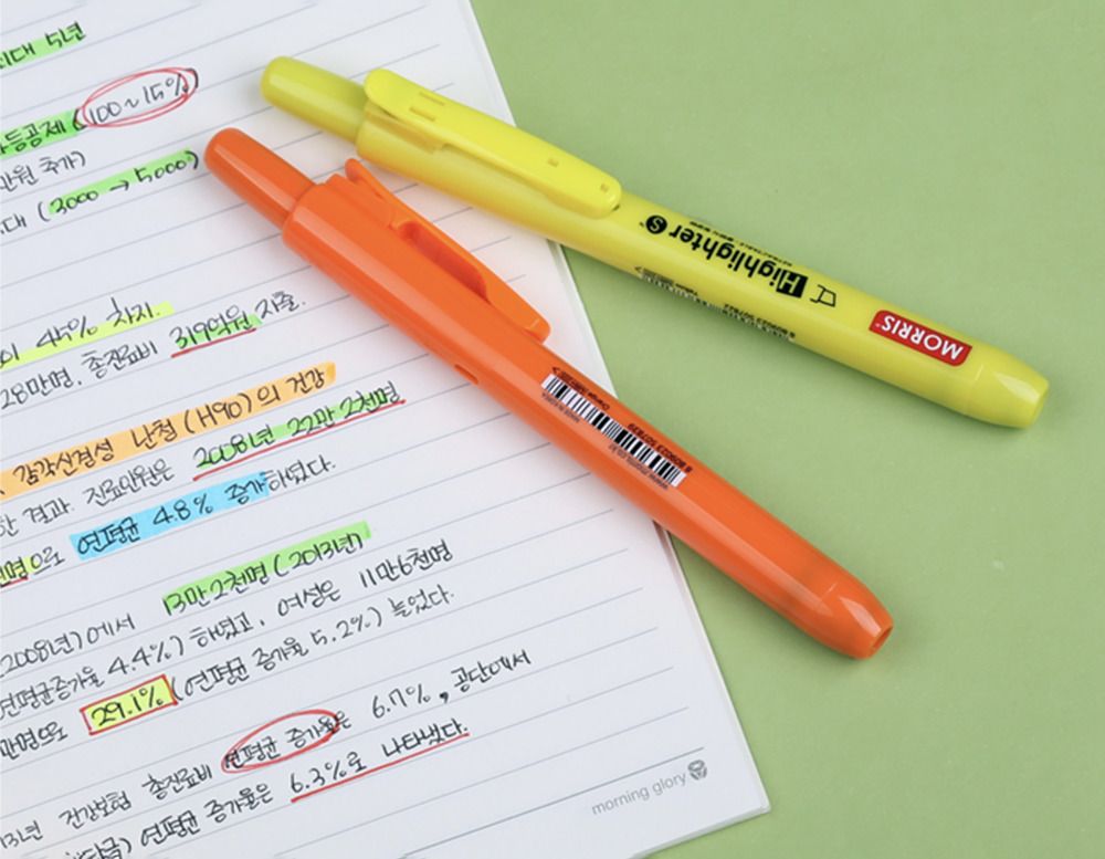 MochiThings: Basic Retractable Highlighter Set