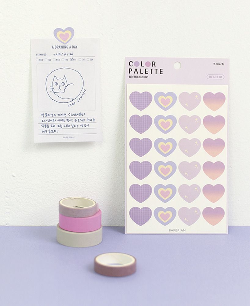MochiThings: Heart Color Palette Sticker